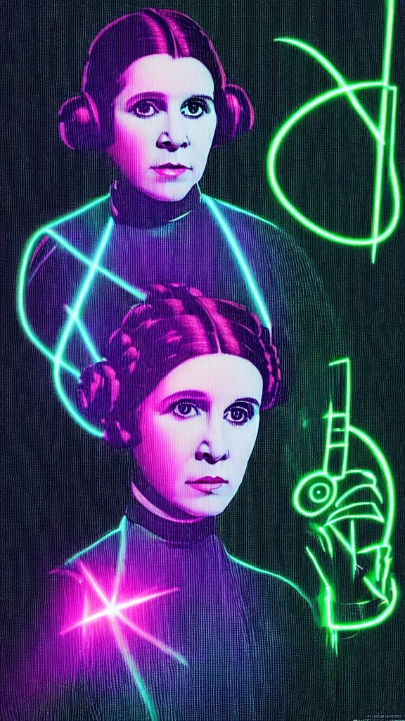 a portrait of princess leia in the style of laser art. | Stable ...