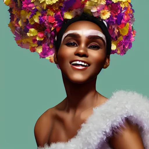 portrait of a smiling beautiful black woman who looks | Stable ...