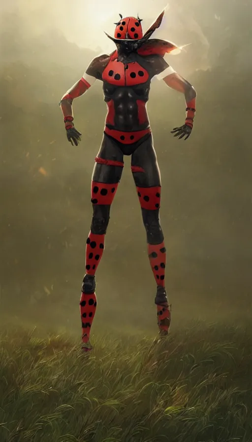 muscular humanoid ladybug character, half ladybug half | Stable ...