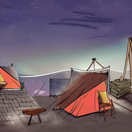 rooftop camp, concept art | Stable Diffusion | OpenArt