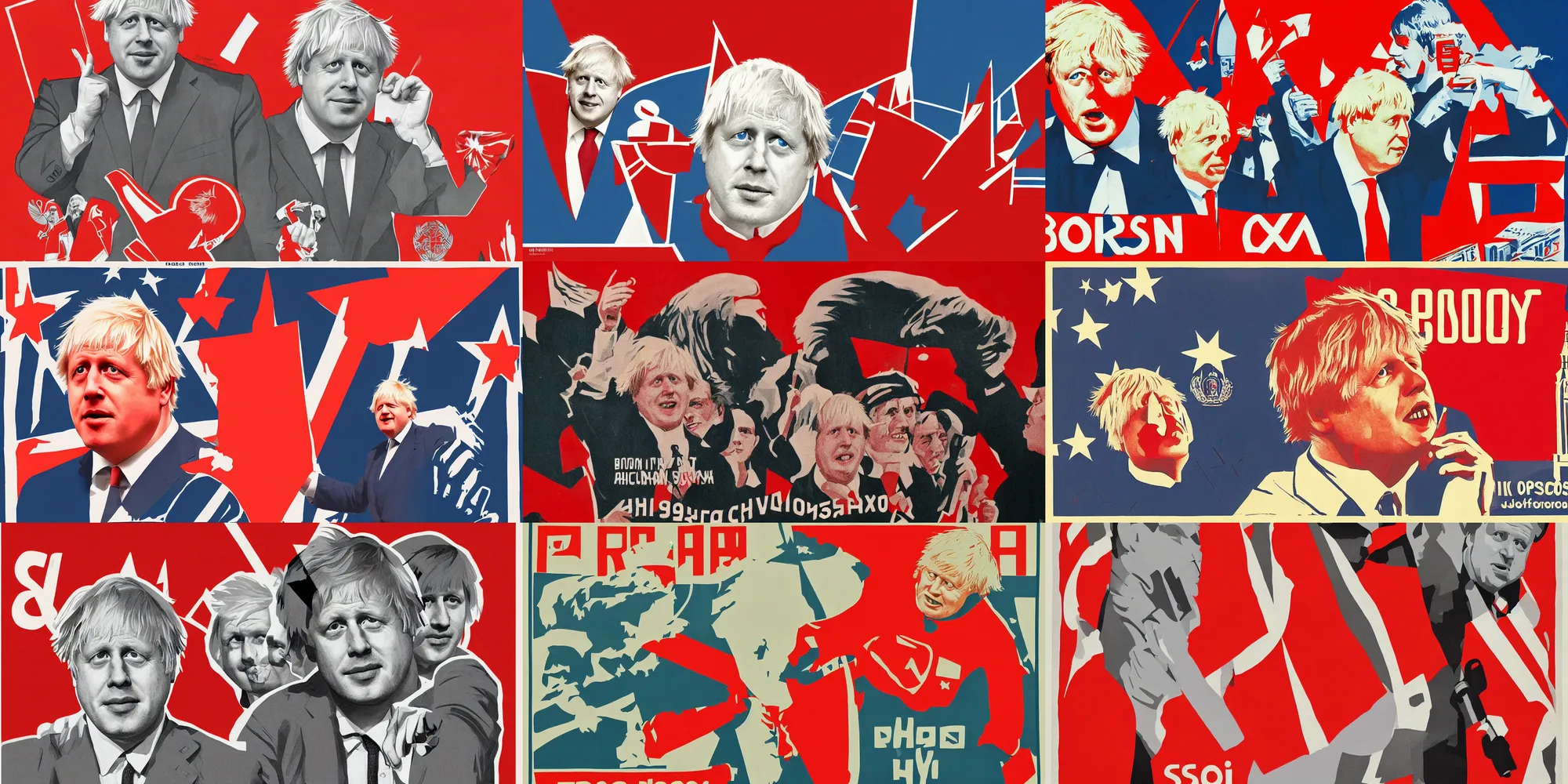 boris johnson as a ussr propaganda poster, illustration | Stable ...