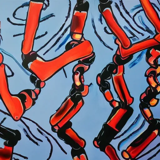 an infinite loop of robots painting themselves on | Stable Diffusion ...