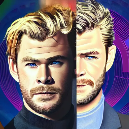 Chris Hemsworth, portrait imagery illustrated by | Stable Diffusion ...