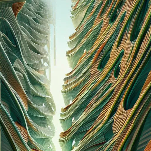 parametric buildings, green color scheme with hints of | Stable ...