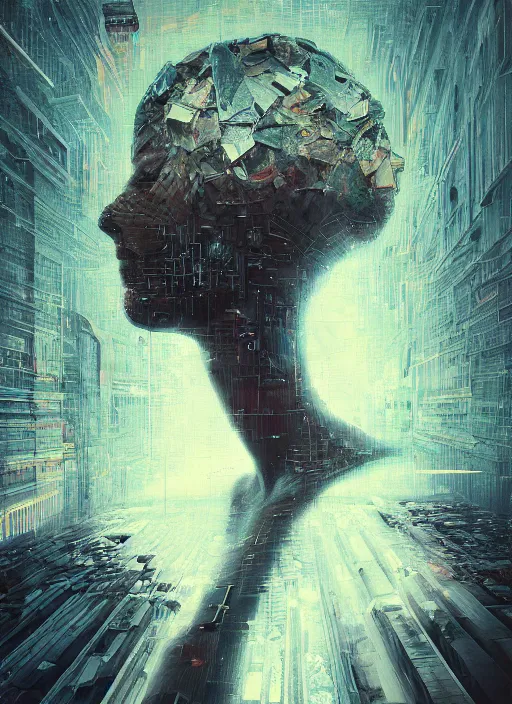 a painting of a man's head disintegrating into | Stable Diffusion | OpenArt