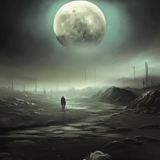 the dying moon, dynamic lighting, photorealistic dark | Stable ...