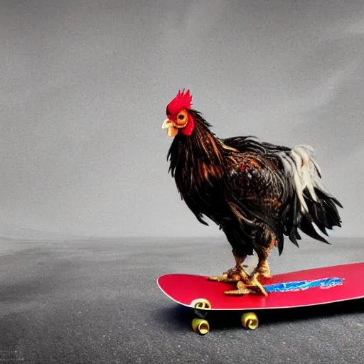 cyberpunk metal chicken riding a skateboard, trending | Stable ...