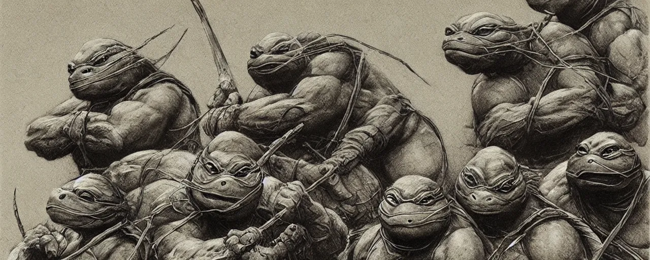 realistic ninja turtles by beksinski | Stable Diffusion | OpenArt