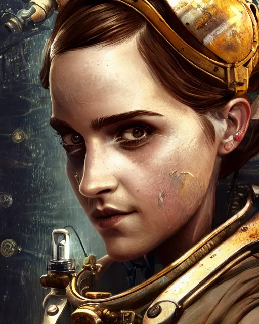 underwater bioshock steampunk biopunk portrait of emma | Stable ...