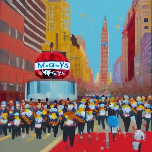 macy's thanksgiving day parade, acrylic painting | Stable Diffusion ...