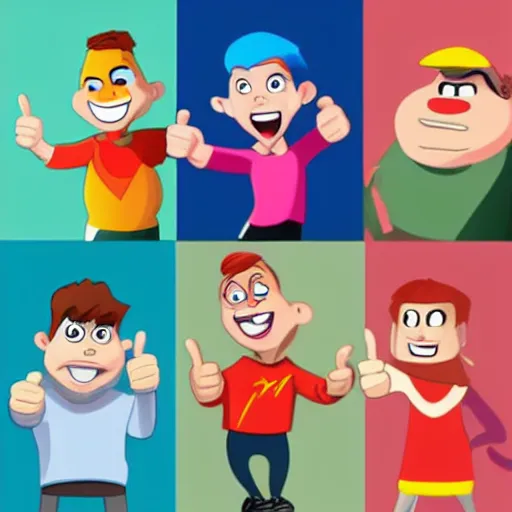 cartoon characters holding a thumbs up | Stable Diffusion | OpenArt