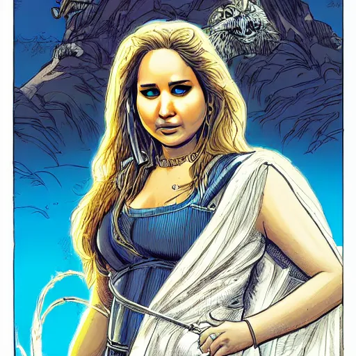 precisely drawn illustration of Jennifer Lawrence | Stable Diffusion ...