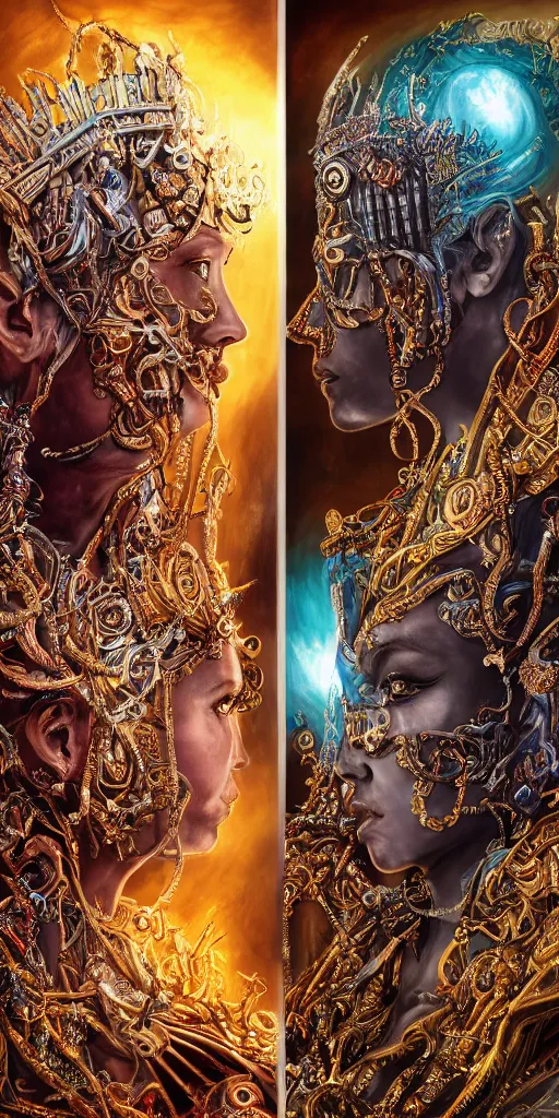 HDR portrait photography of two Deities vertically | Stable Diffusion ...