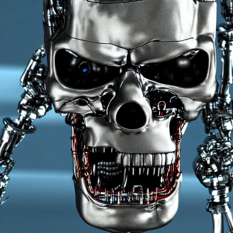 terminator endoskeleton with water behind it movie | Stable Diffusion ...