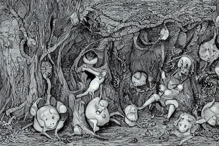 an illustration of lewis carroll's poem : twas | Stable Diffusion | OpenArt