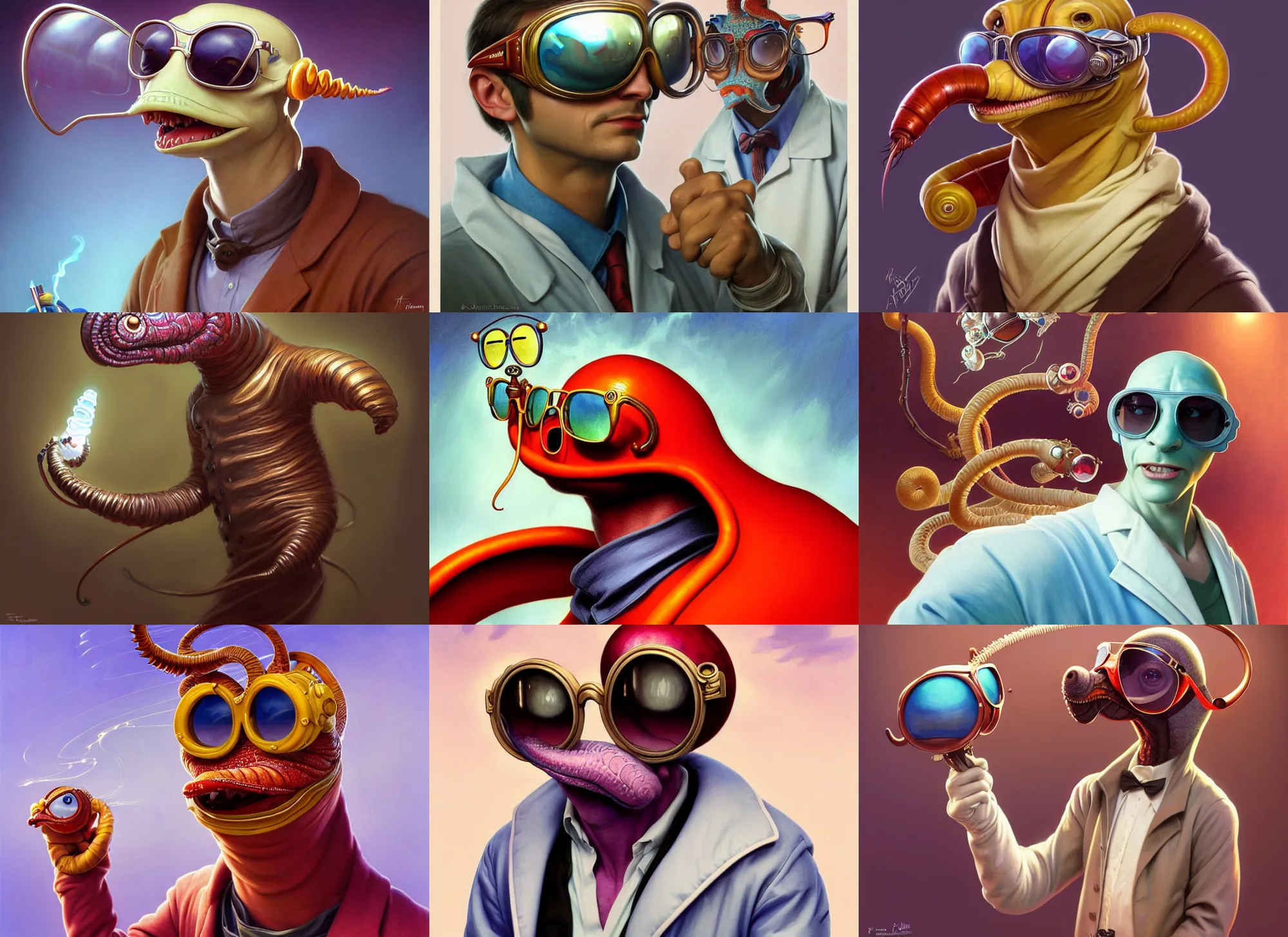 a cool funny looking anthropomorphic worm wearing | Stable Diffusion ...