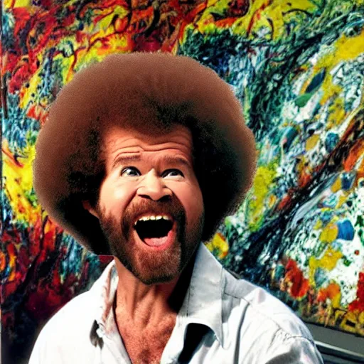 bob ross screaming at jackson pollock painting | Stable Diffusion | OpenArt