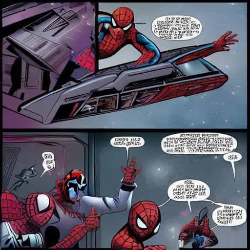 millenium falcon versus spider-man | Stable Diffusion | OpenArt