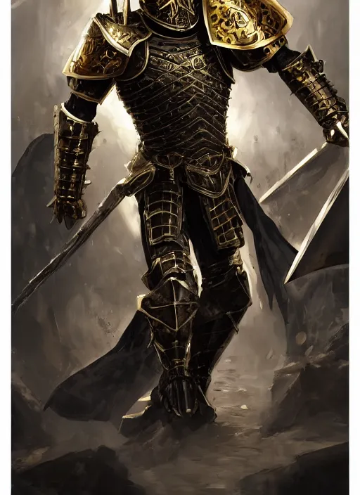 The menacing black armored praetorian knights, jagged | Stable ...