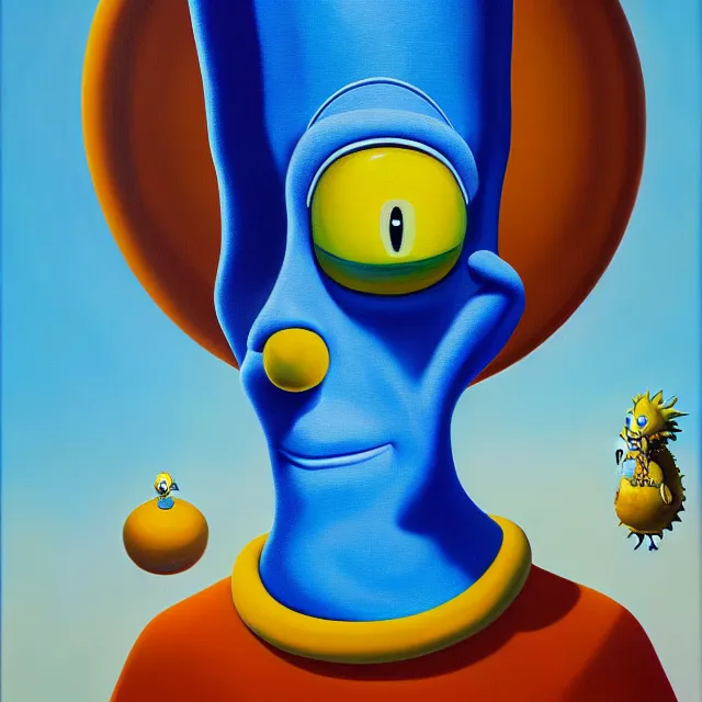 an oil on canvas portrait painting of marge simpson, | Stable Diffusion ...
