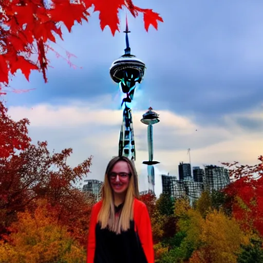 Toronto tourist guide with mars for head in front of | Stable Diffusion ...