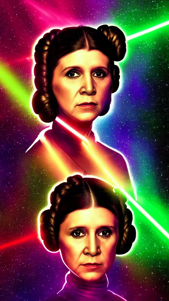 a portrait of princess leia in the style of laser art. | Stable ...