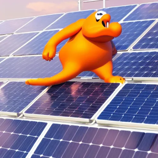 3 d mascot for solar power energy company, orange and | Stable ...