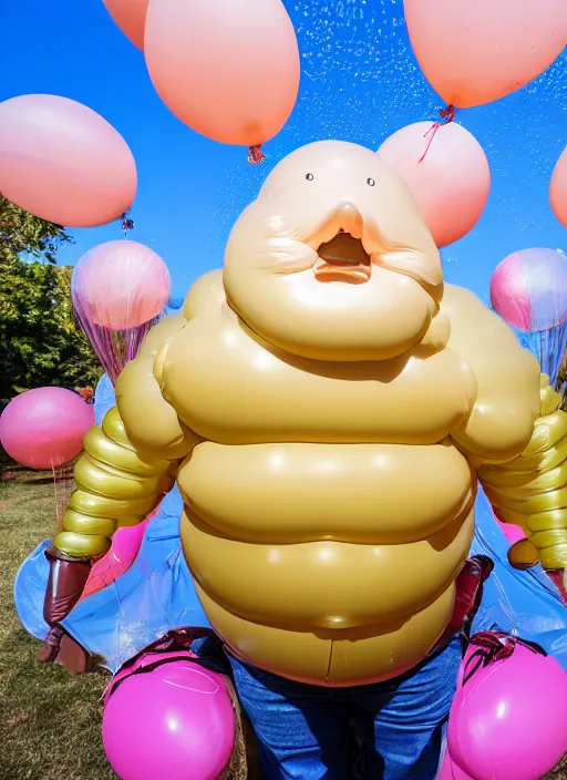 balloon face, face of an inflated man, overinflated, | Stable Diffusion