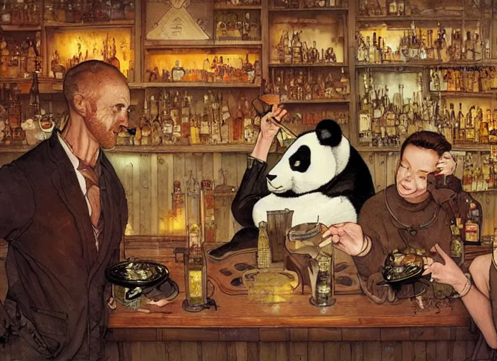 pandas enters the bar, he eats shoots and leaves | Stable Diffusion ...