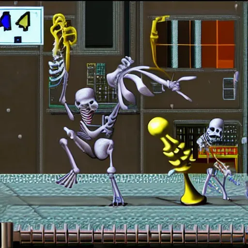 A gameplay screenshot of a skeleton (PS2, 2004) | Stable Diffusion ...