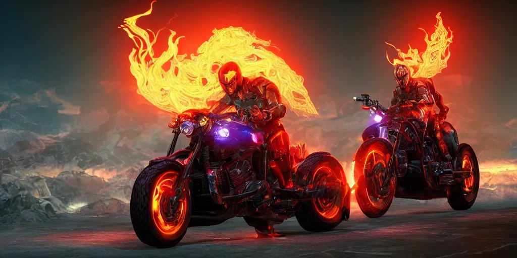 a octane render of marvel hell riders ri with rainbow | Stable ...