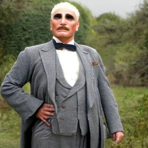 hercules poirot and his little grey cells | Stable Diffusion