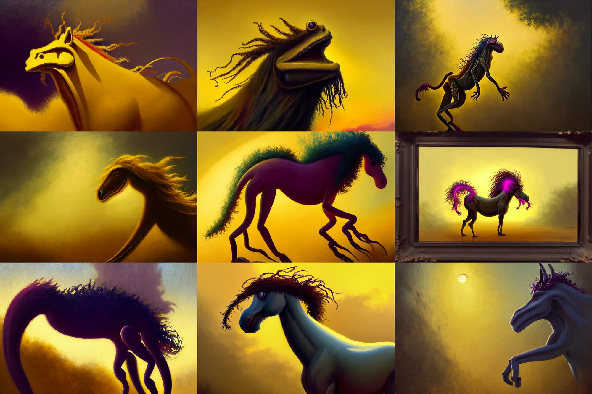 tonalist painting of ethereal horse - headed shaggy | Stable Diffusion ...