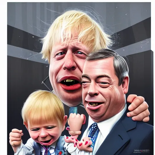 illustration of Boris Johnson and Nigel Farage as | Stable Diffusion ...