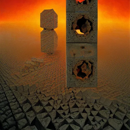 a realm where 4 d cubes collide with fractal skeletons | Stable ...