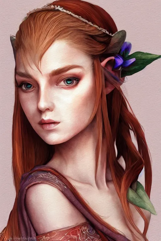beautiful female elf wearing robes, digital art, 8k, | Stable Diffusion ...