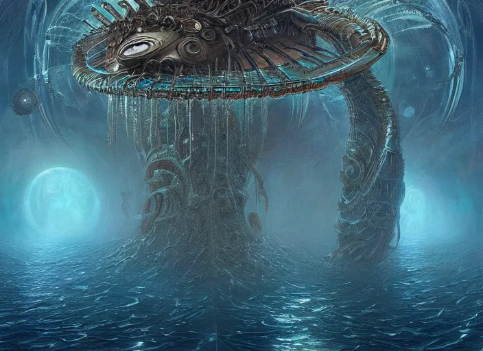 an aquatic alien city in the ocean depths of another | Stable Diffusion ...