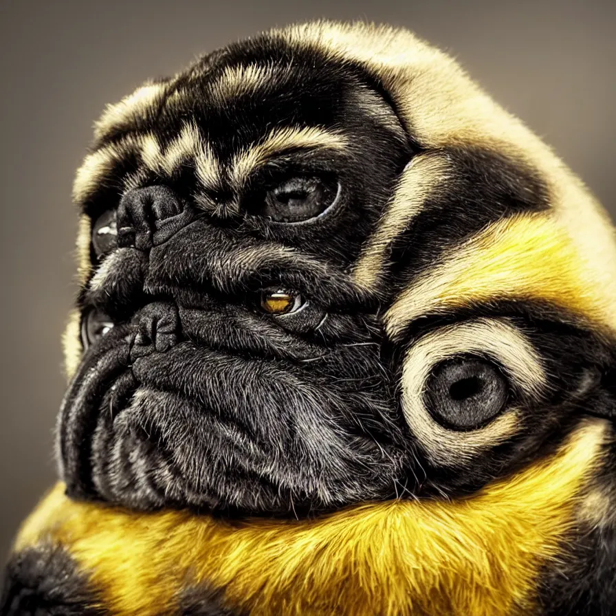 professional studio photoshoot of a black pug puppy | Stable Diffusion ...