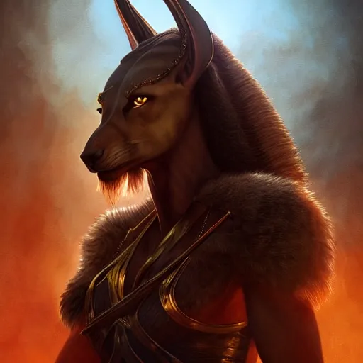 Majestic gracious Anubis female warrior portrait, | Stable Diffusion ...