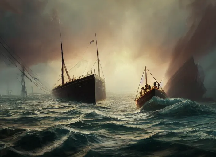 The sinking of the Titanic, digital painting, | Stable Diffusion | OpenArt