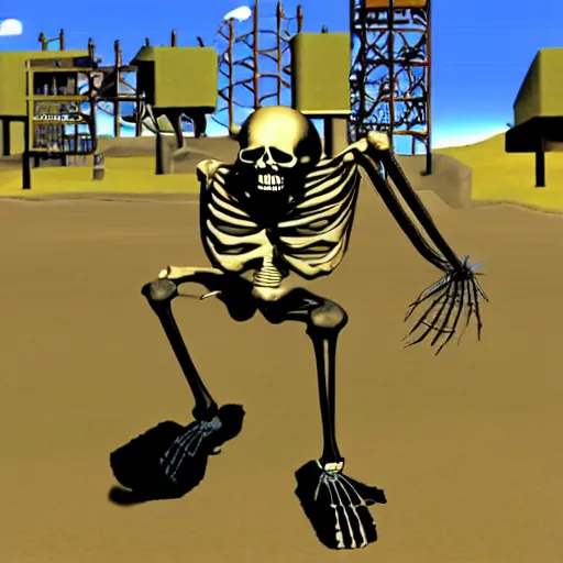 A gameplay screenshot of a skeleton (PS2, 2004) | Stable Diffusion ...