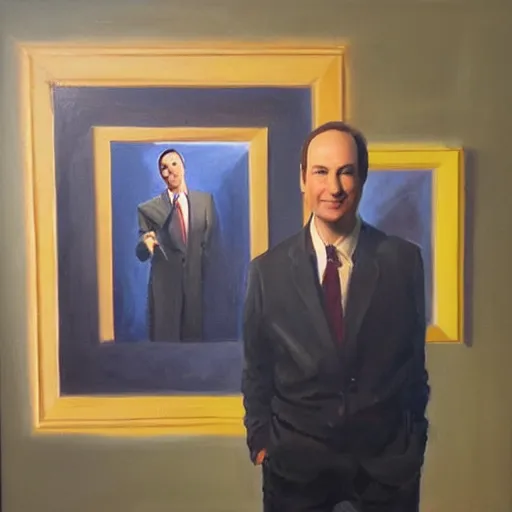 oil painting of bob odenkirk as gene takovic working | Stable Diffusion