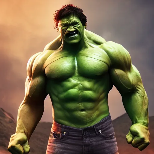 limmy brian limond as the incredible hulk, realistic | Stable Diffusion ...