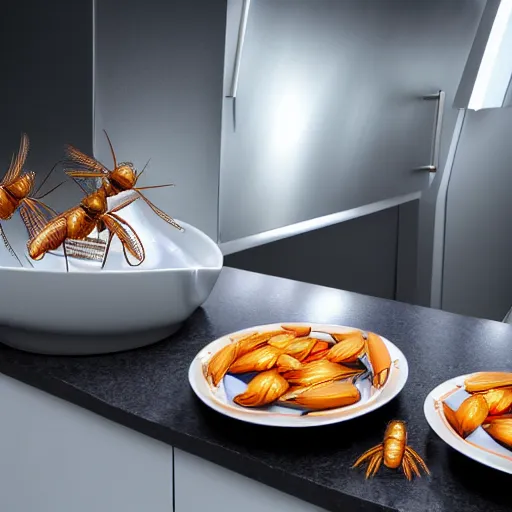 cockroaches doing the dishes in the kitchen, | Stable Diffusion | OpenArt