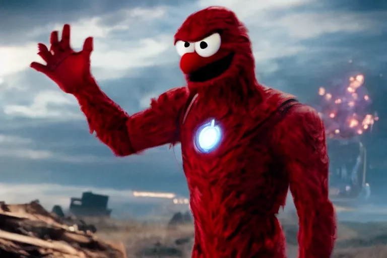 film still of Elmo as Tony Stark in Avengers Endgame, | Stable ...