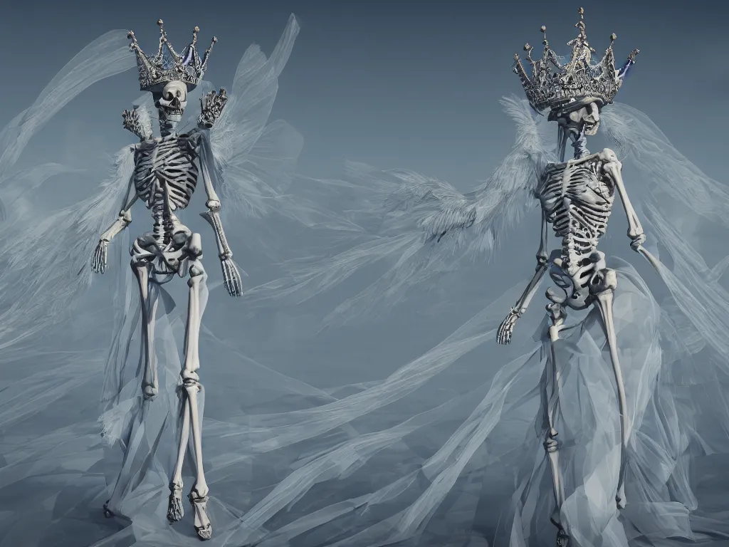 beautiful 3 d model illustration of skeleton queen | Stable Diffusion ...