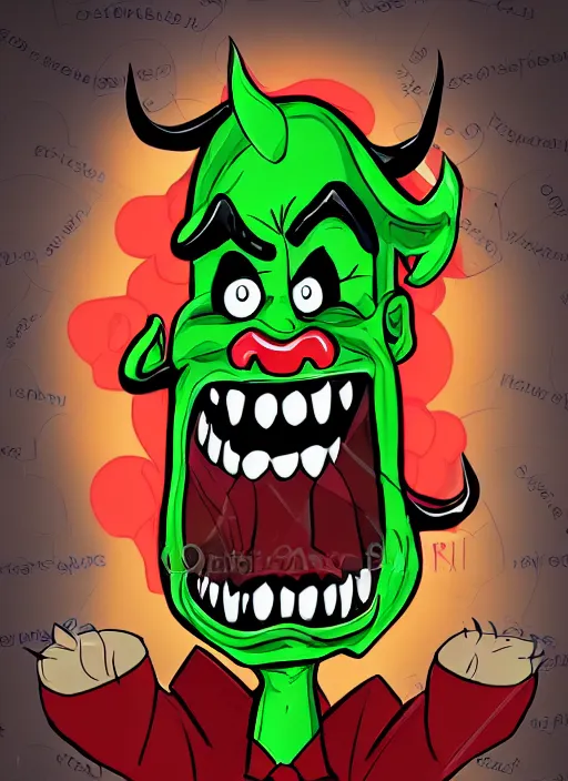 a grinning devil dressed as an accountant, hellish, | Stable Diffusion ...