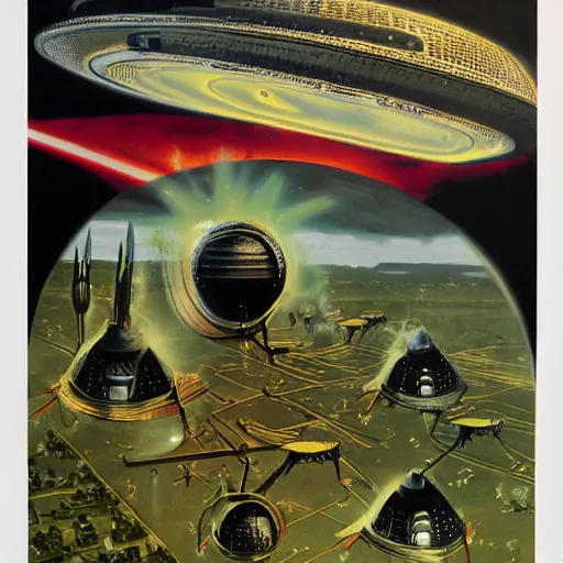 alien invasion of earth, 1 9 6 0 s scifi art style, | Stable Diffusion ...