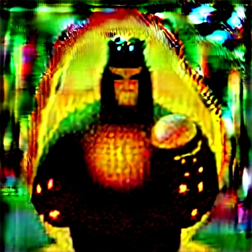 Giant beastly Samurai with an egg growing from his | Stable Diffusion