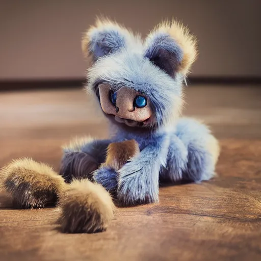 cute little furry baby monster in the style of Disney, | Stable ...